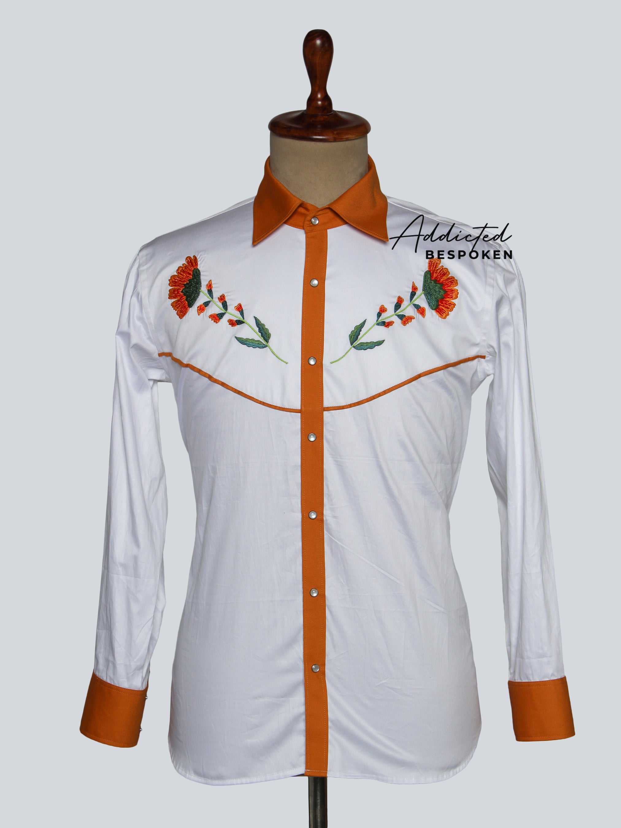 Frontier Elegance Embroidered Shirt | Addicted Bespoken
