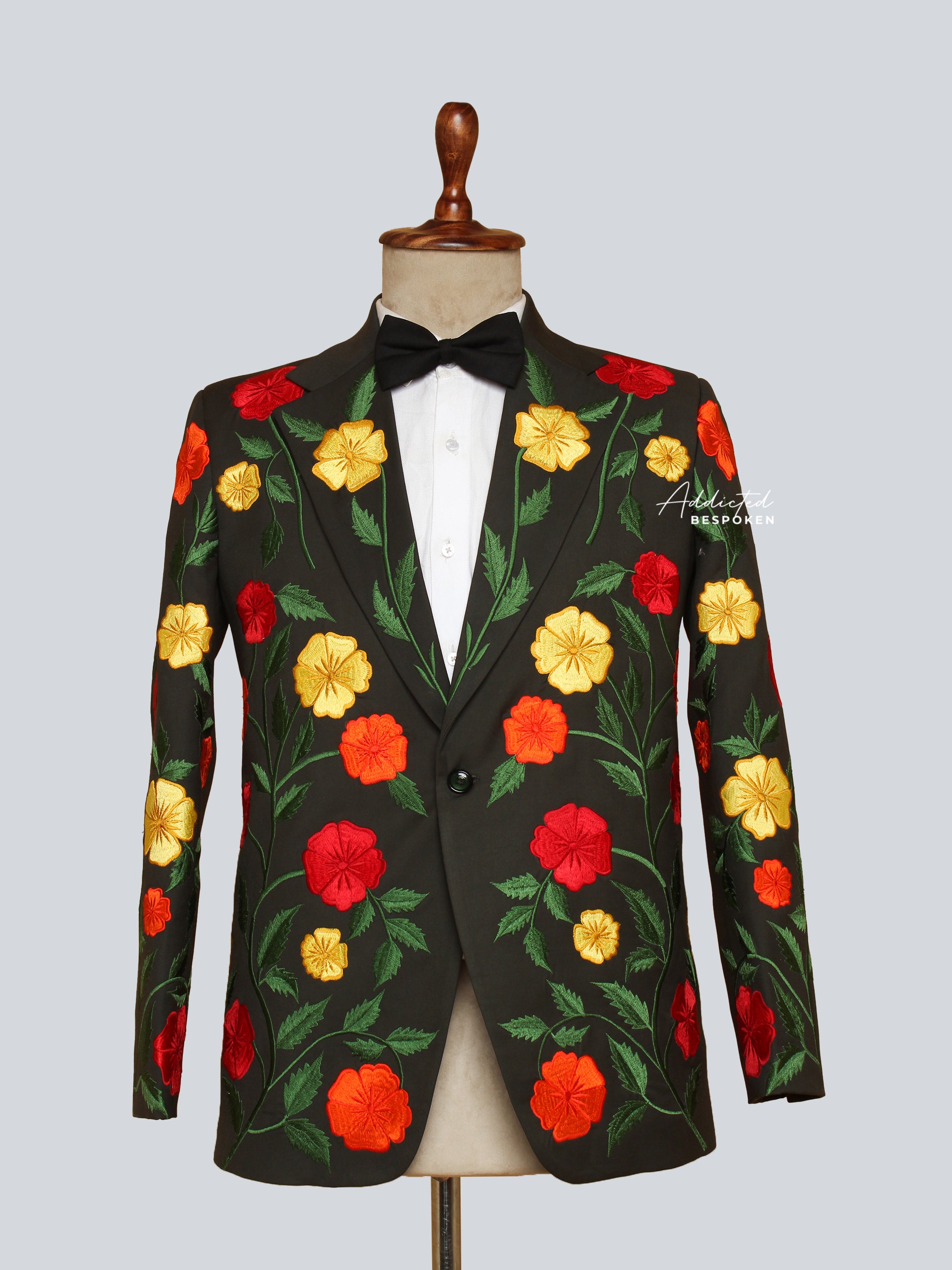 Forest Multi Floral Embroidered Blazer | Addicted Bespoken