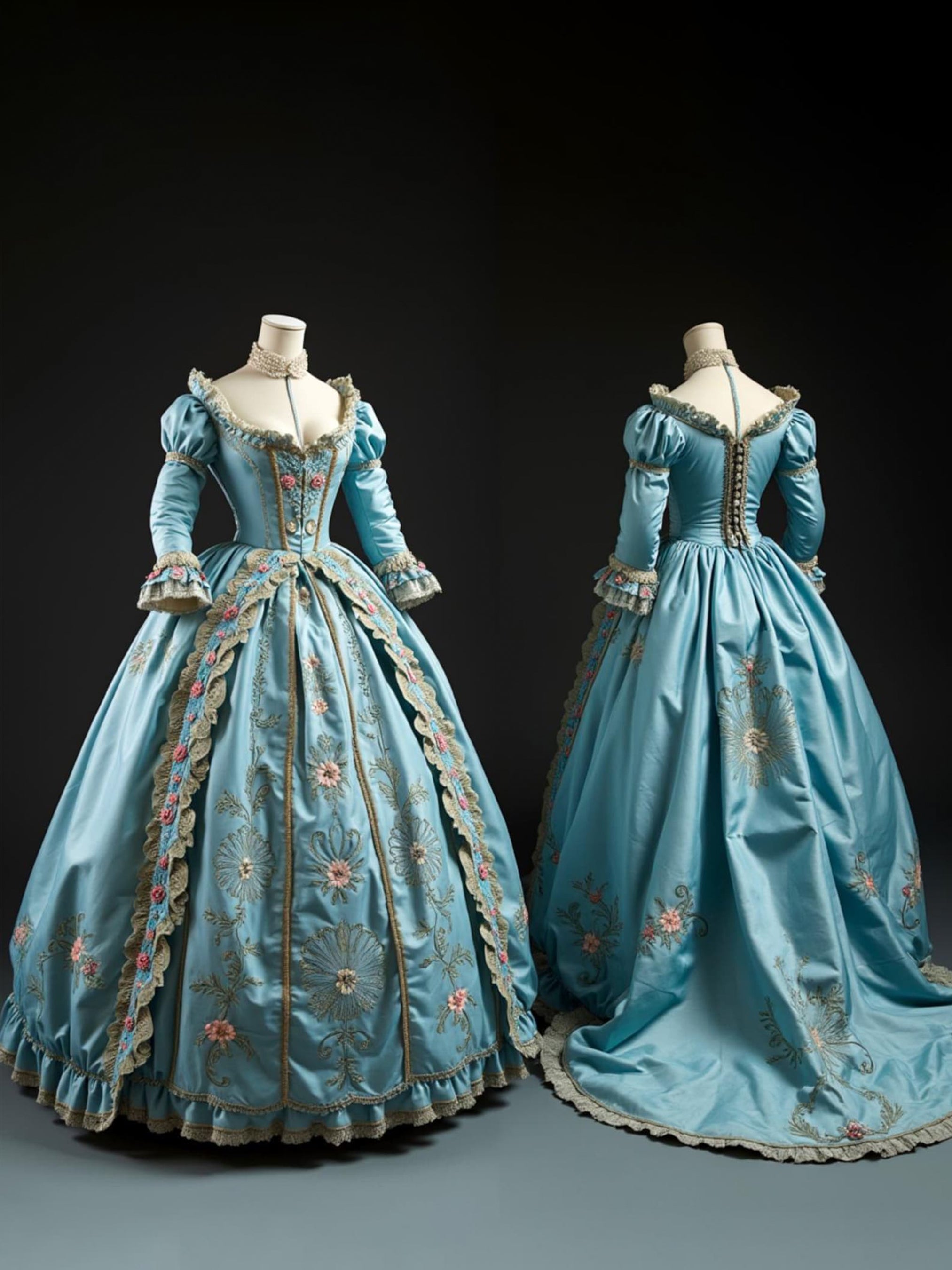 Victorian Baroque Evening Gown–Enchanted Fairytale Elegance