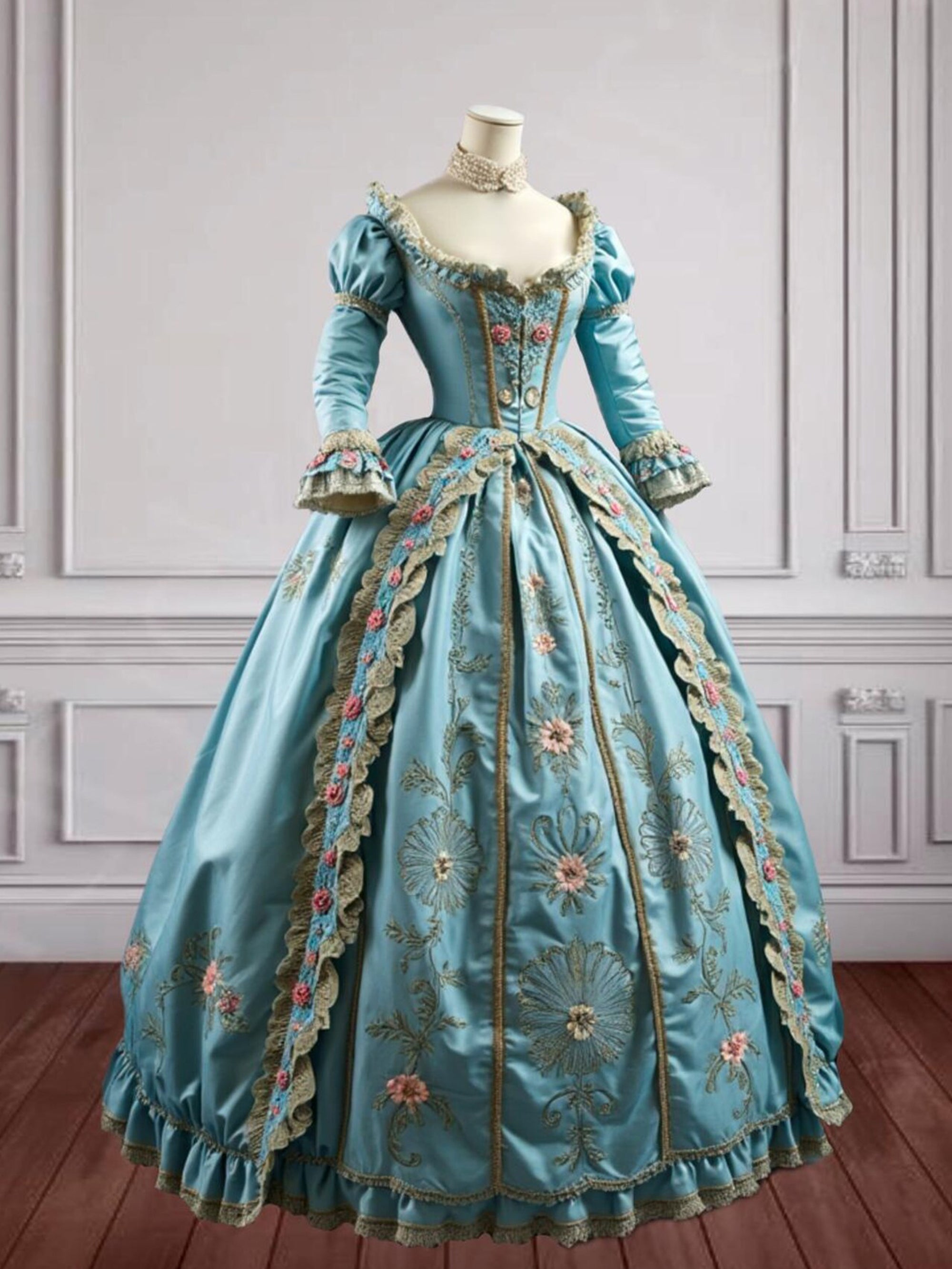 Victorian Baroque Evening Gown–Enchanted Fairytale Elegance