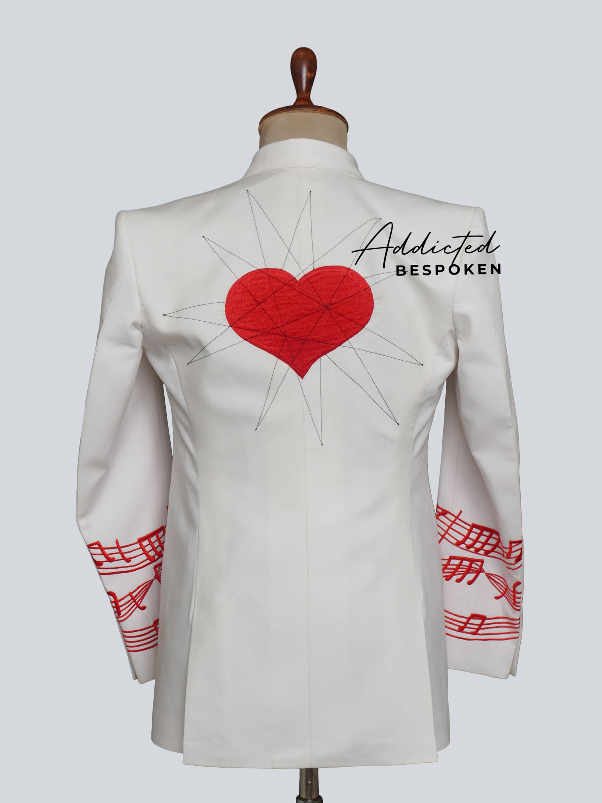 Hearts & Music Notes Embroidered Suit | Addicted Bespoken
