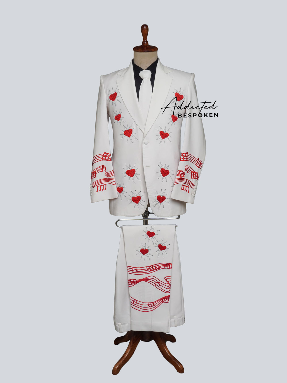 Hearts & Music Notes Embroidered Suit | Addicted Bespoken