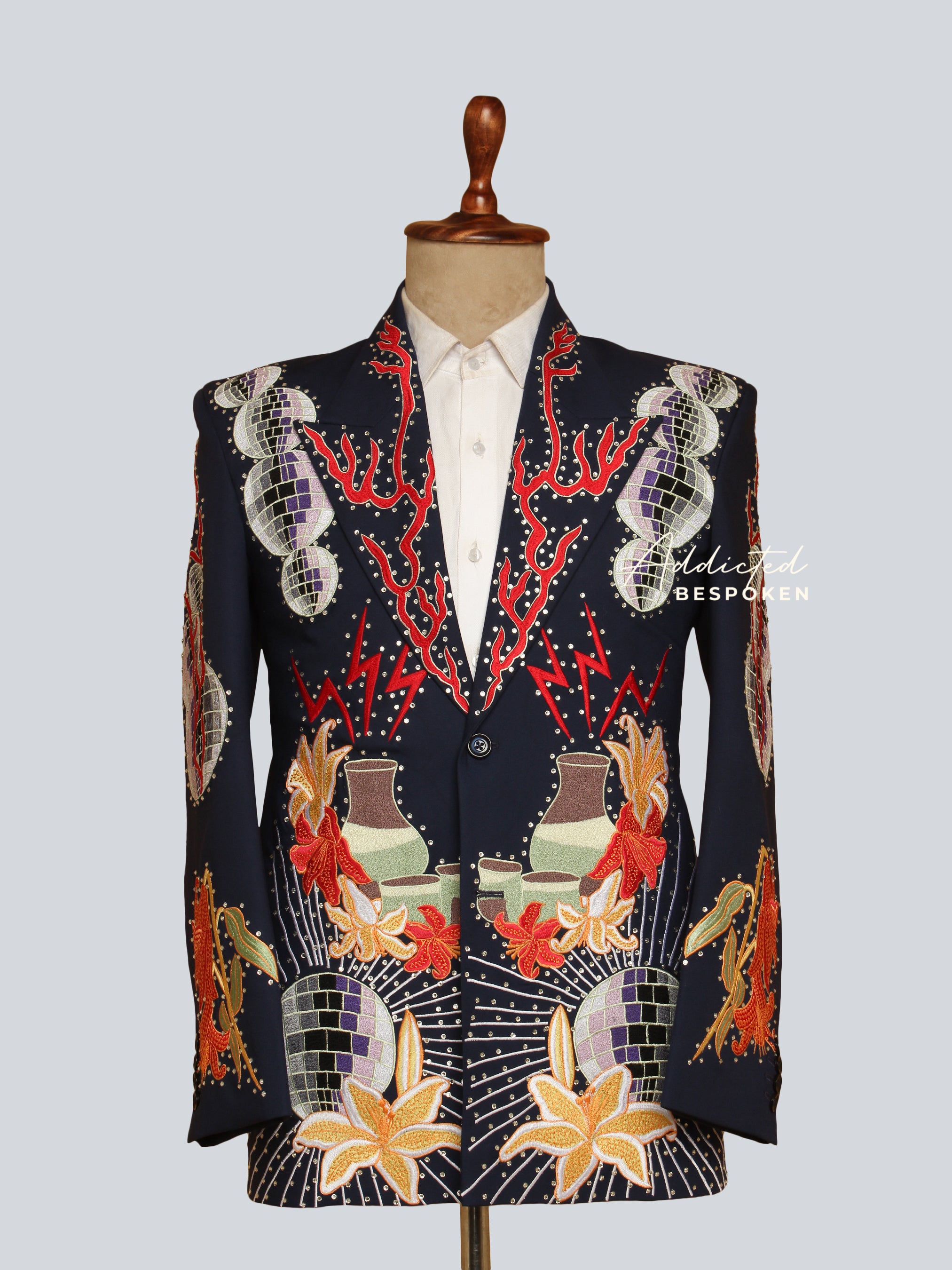 Embroidered Midnight Oasis Suit | Addicted Bespoken