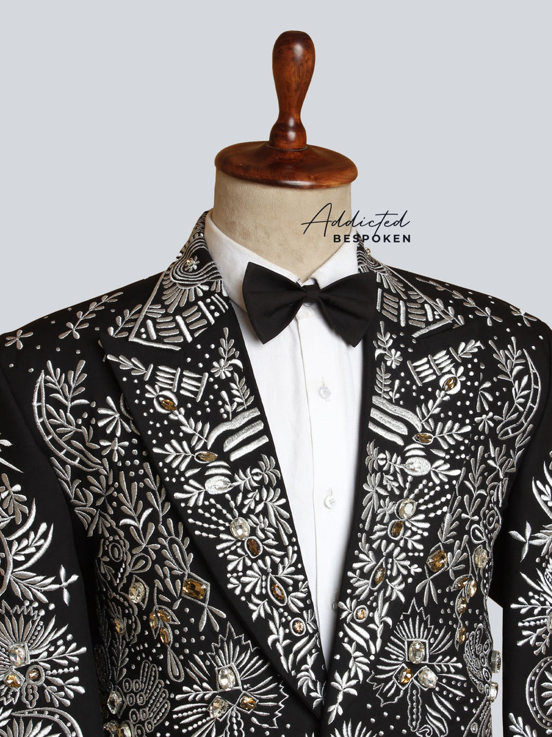 Embellished Embroidered Blazer Suit | Addicted Bespoken
