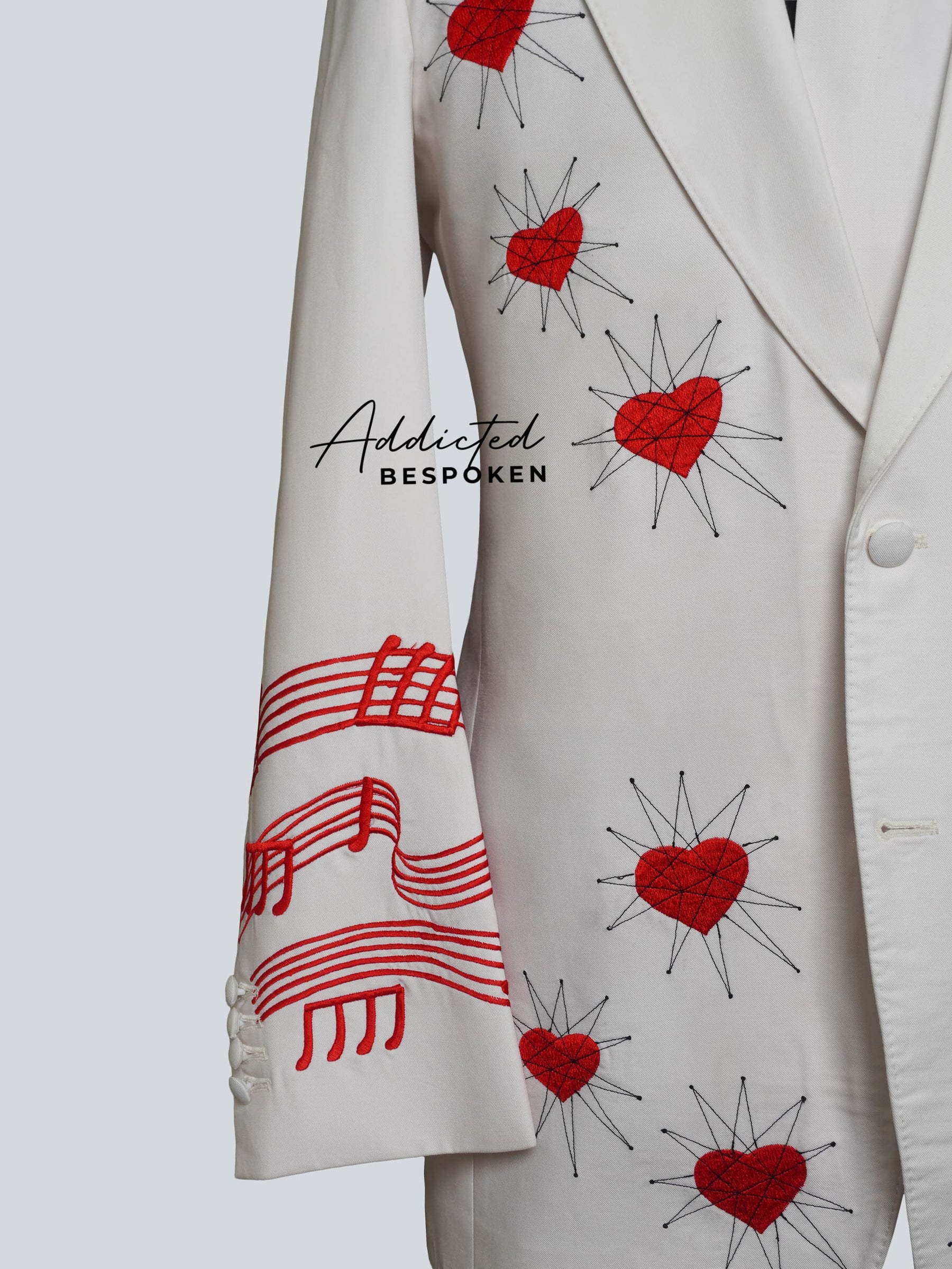 Hearts & Music Notes Embroidered Suit | Addicted Bespoken