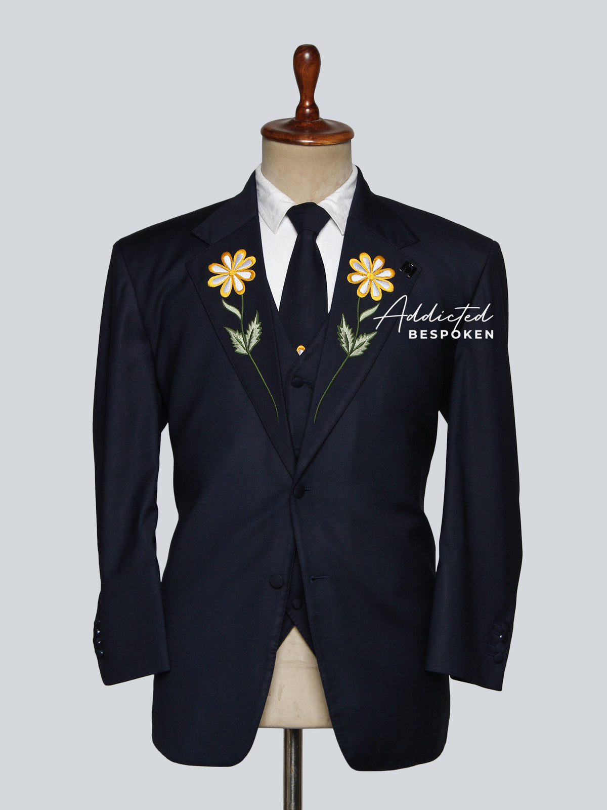 Midnight Bloom Embroidered Western Suit | Addicted Bespoken