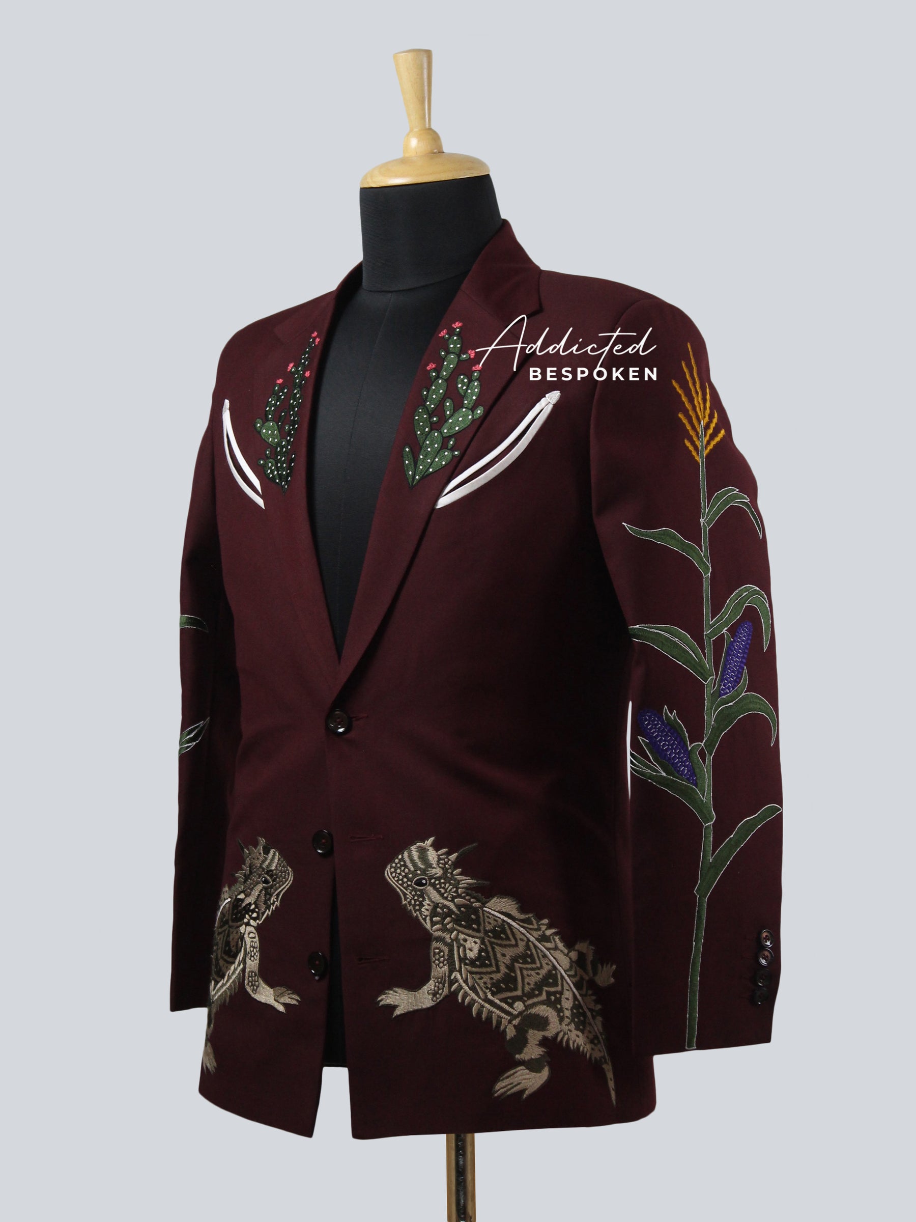 Chic Western Crimson Suit | Addicted Bespoken