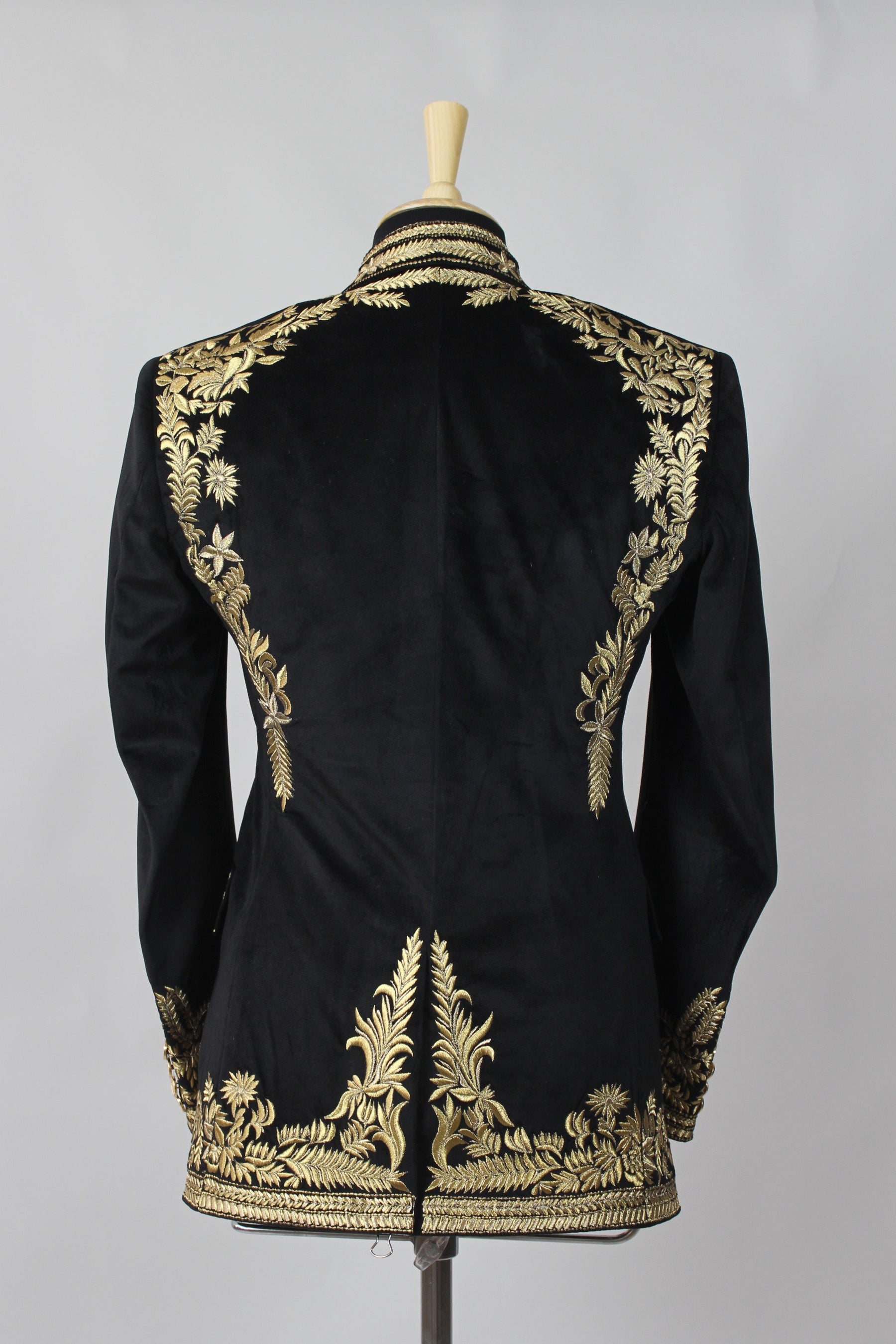 Gold Embellished Velvet Jacket | Addicted Bespoken