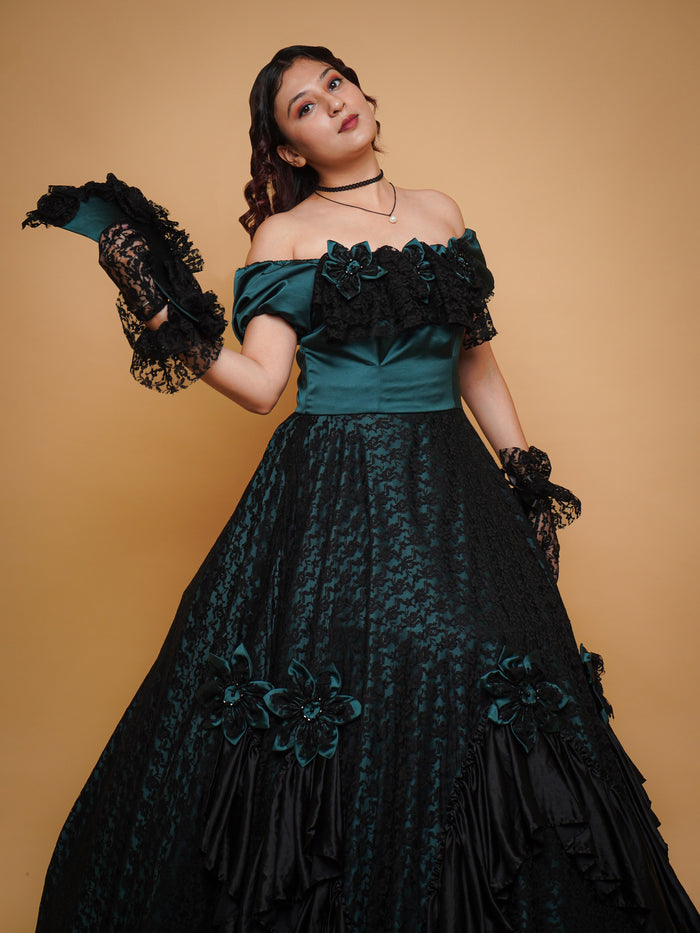 Satin & Lace Gothic Gown | Addicted Bespoken