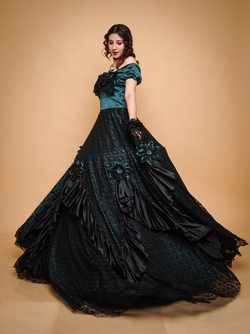Satin & Lace Gothic Gown | Addicted Bespoken