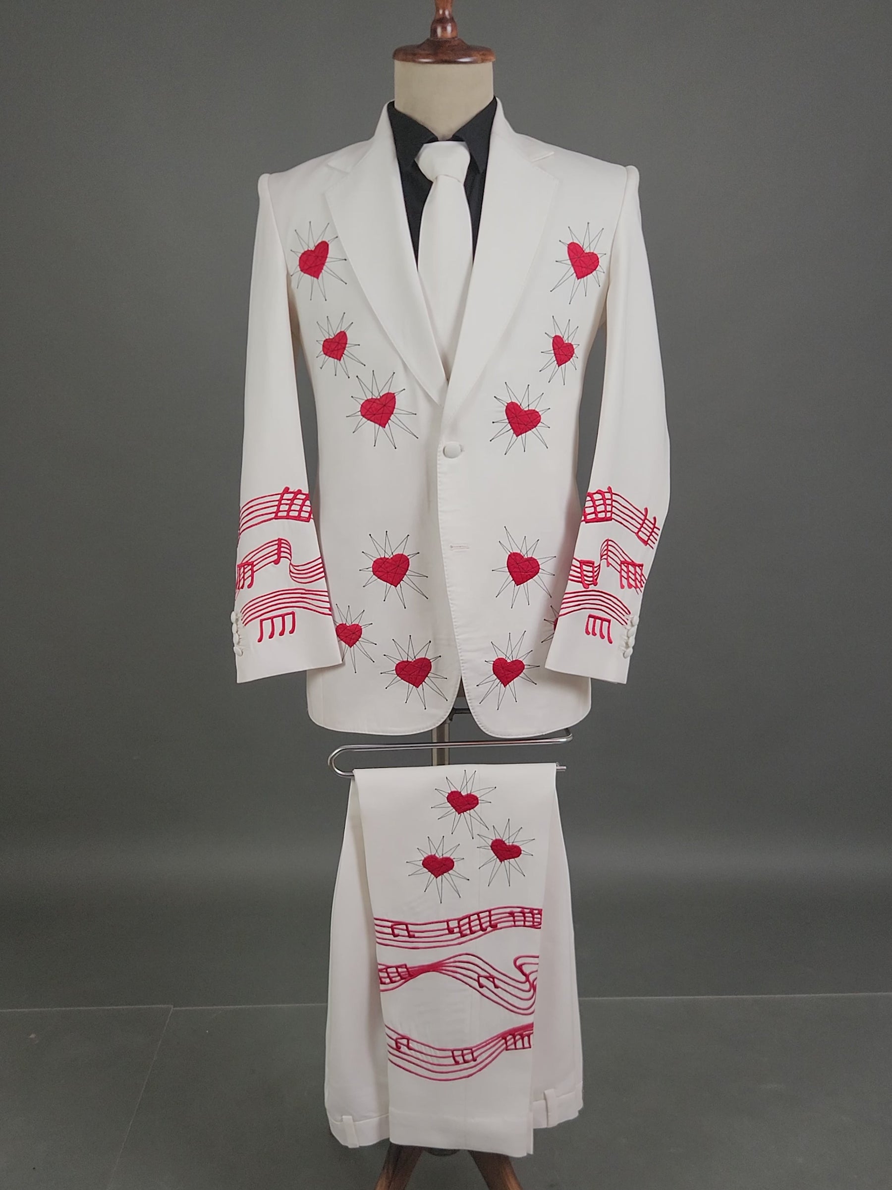 Hearts & Music Notes Embroidered Suit | Addicted Bespoken