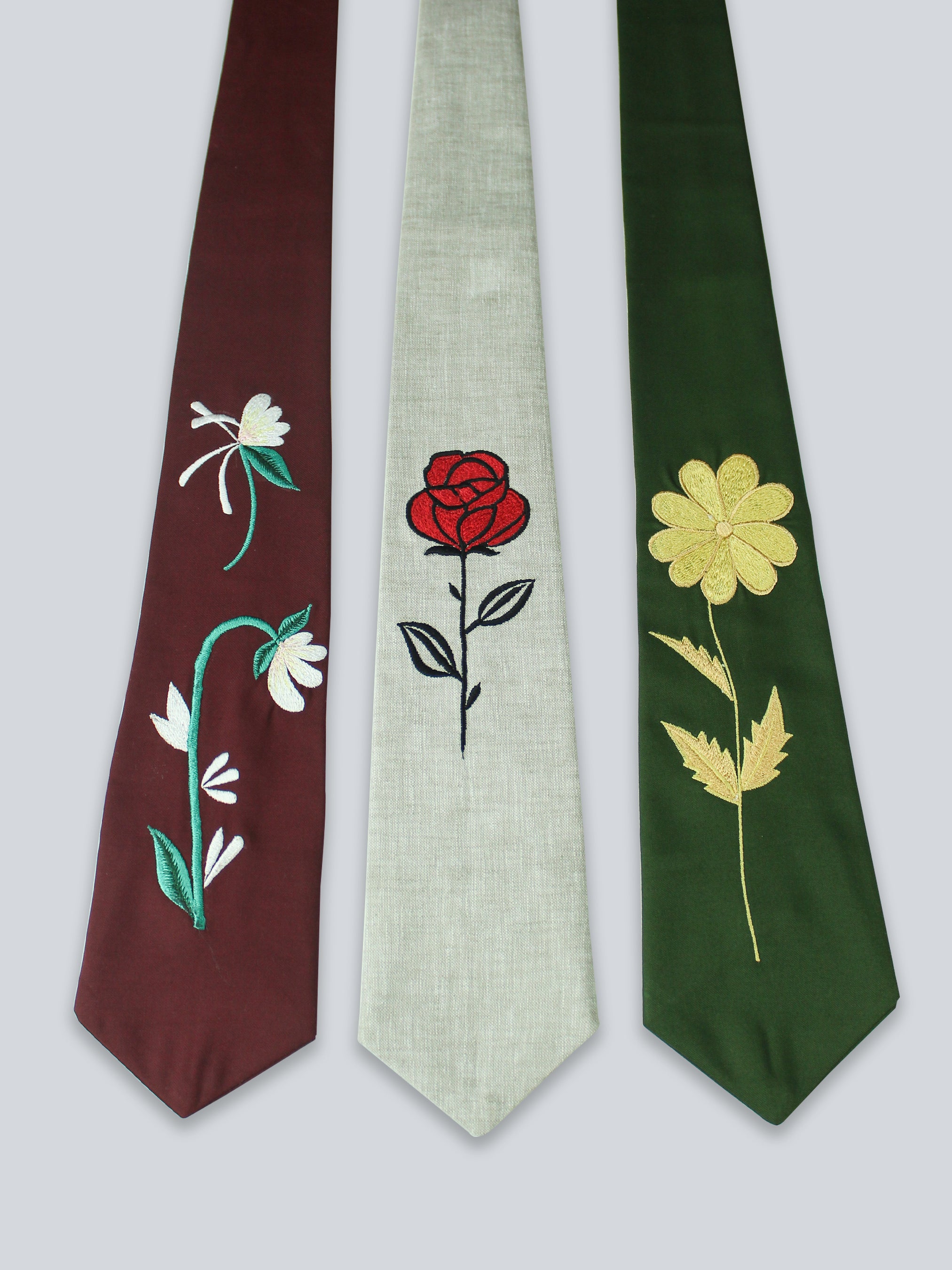 Floral Elegance Embroidered Ties | Addicted Bespoken